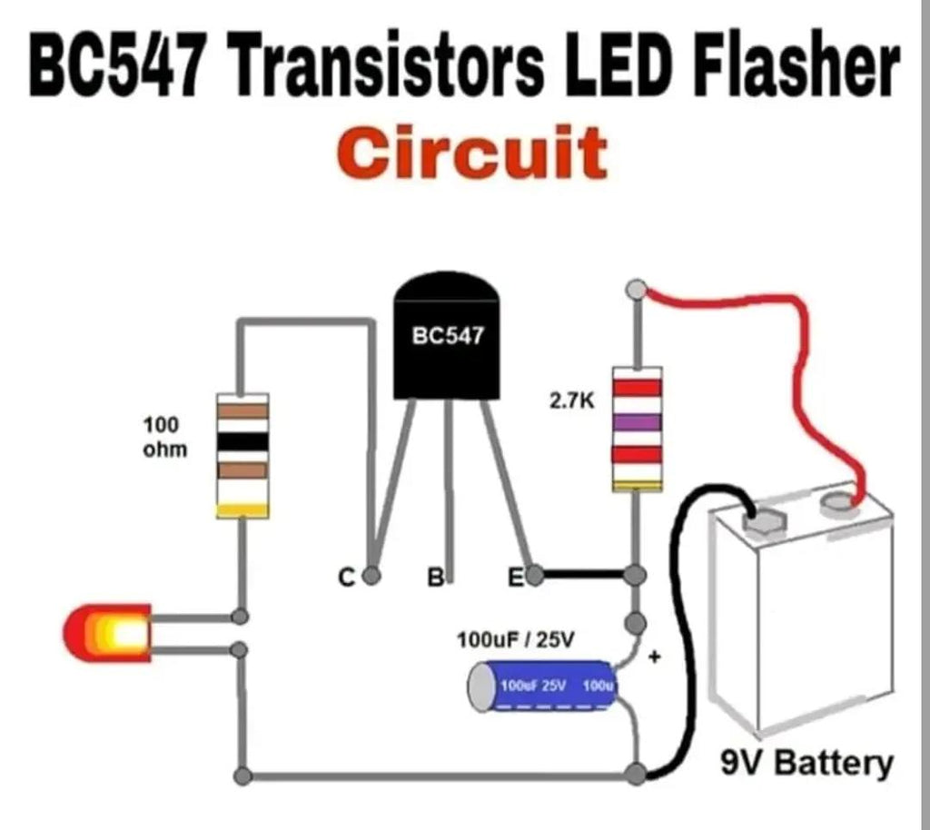 BC547 Transistors LED Flasher Circuit – PCB HERO