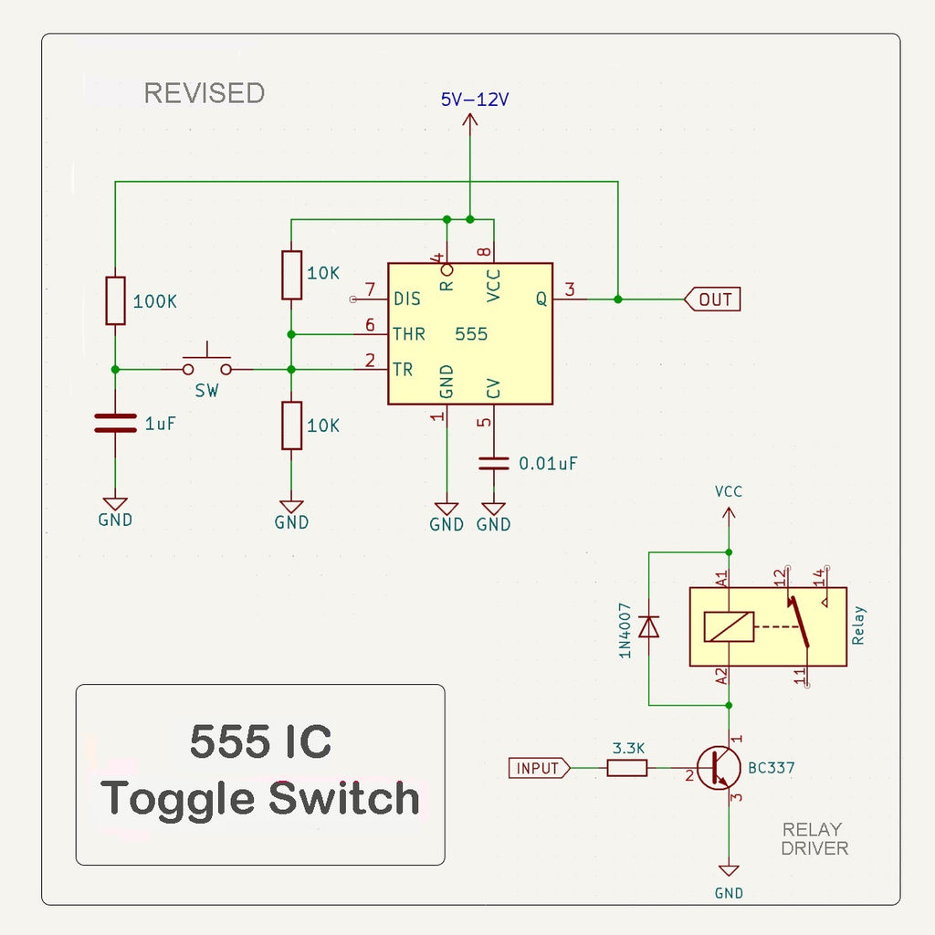555 IC Toggle Switch Circuit – PCB HERO