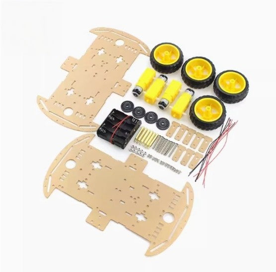 Smart car chassis 4 drive / full power with code disc / speed measurem ...