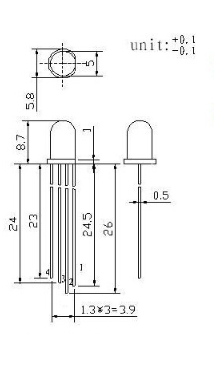 RGB LED COMMON CATHODE 4 LEG - 5mm – PCB HERO